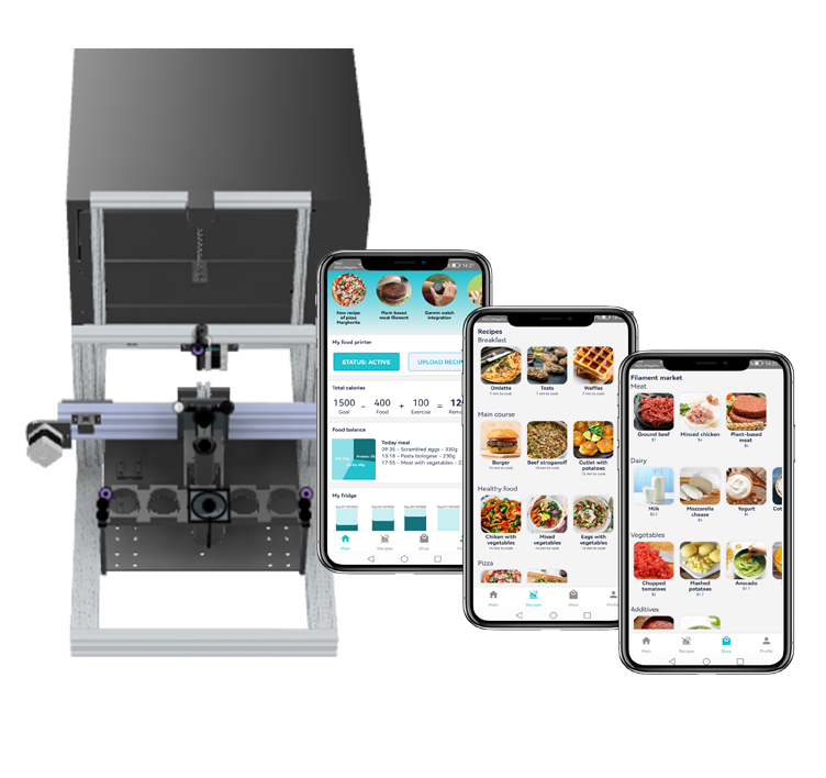 TastyPrint - food 3d printer with cooking function